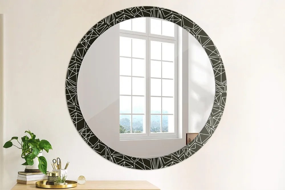 Kulaté dekorativní zrcadlo na zeď Geometrický vzorec fi 100 cm