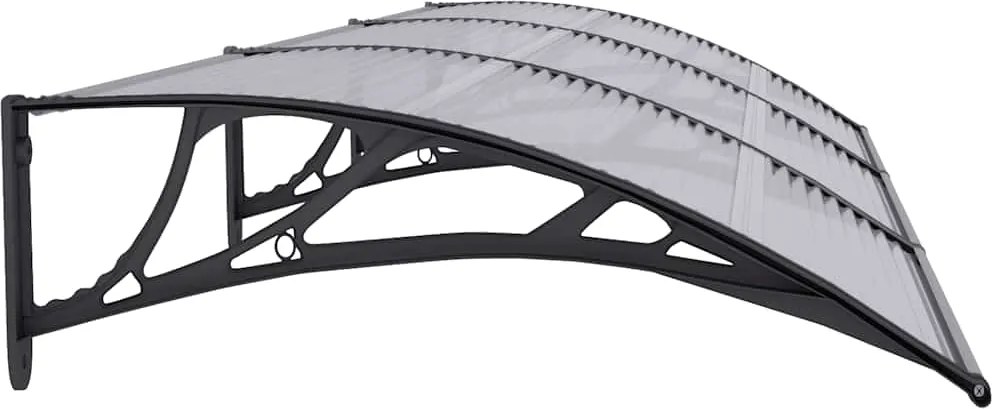 Vchodová stříška černá a průhledná 300 x 75 cm polykarbonát 153578