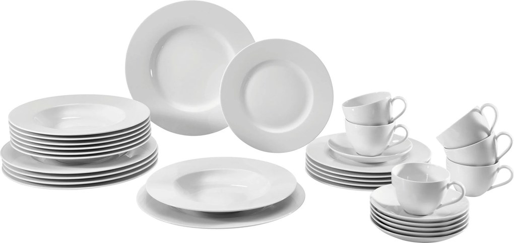 XXXLutz KOMBINOVANÁ SOUPRAVA Basic White 30dílné Villeroy & Boch - Sady nádobí kombinované - 0034074829
