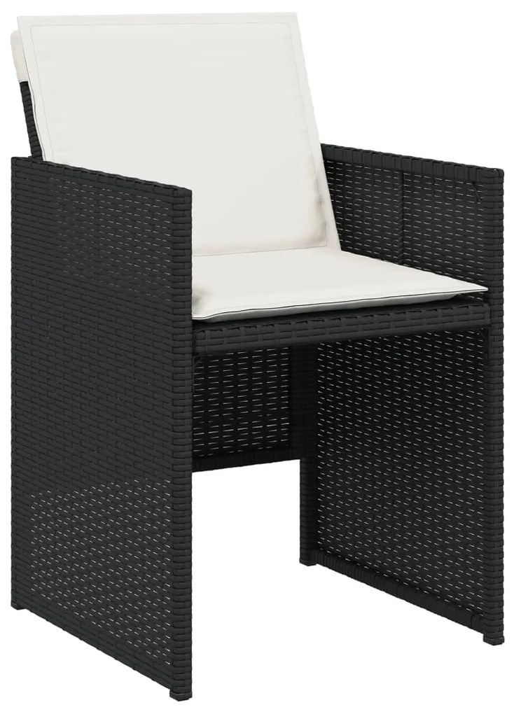 Zahradní židle s poduškami 4 ks černé polyratan - Default Title