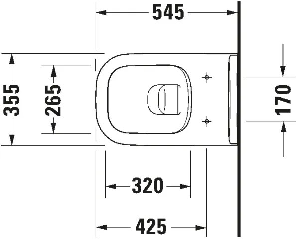 Duravit 25700920002 - Závěsné Rimless WC D-CODE keramika/lesklá bílá