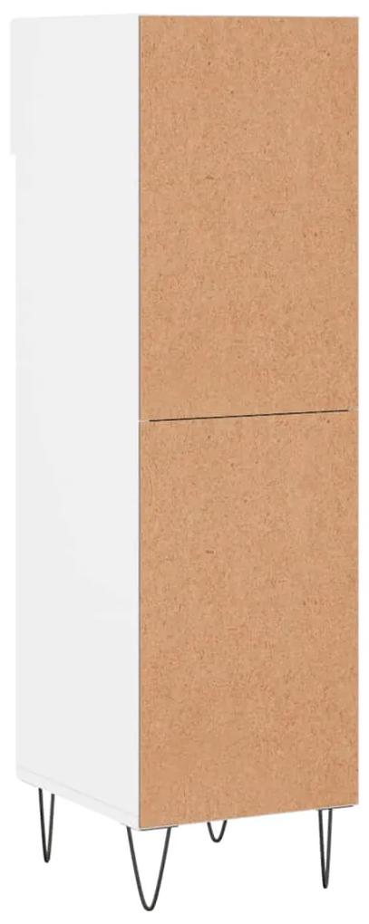 Botník bílý s vysokým leskem 30 x 35 x 105 cm kompozitní dřevo