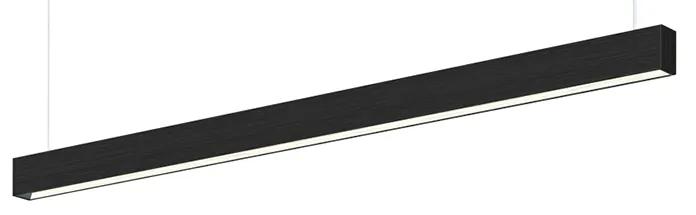 Lineární závěsné svítidlo ze dřeva Square Dekor: Černá, Délka: 1340 mm, Teplota chromatičnosti / Stmívání: 3000 Kelvinů / Stmívatelné DALI