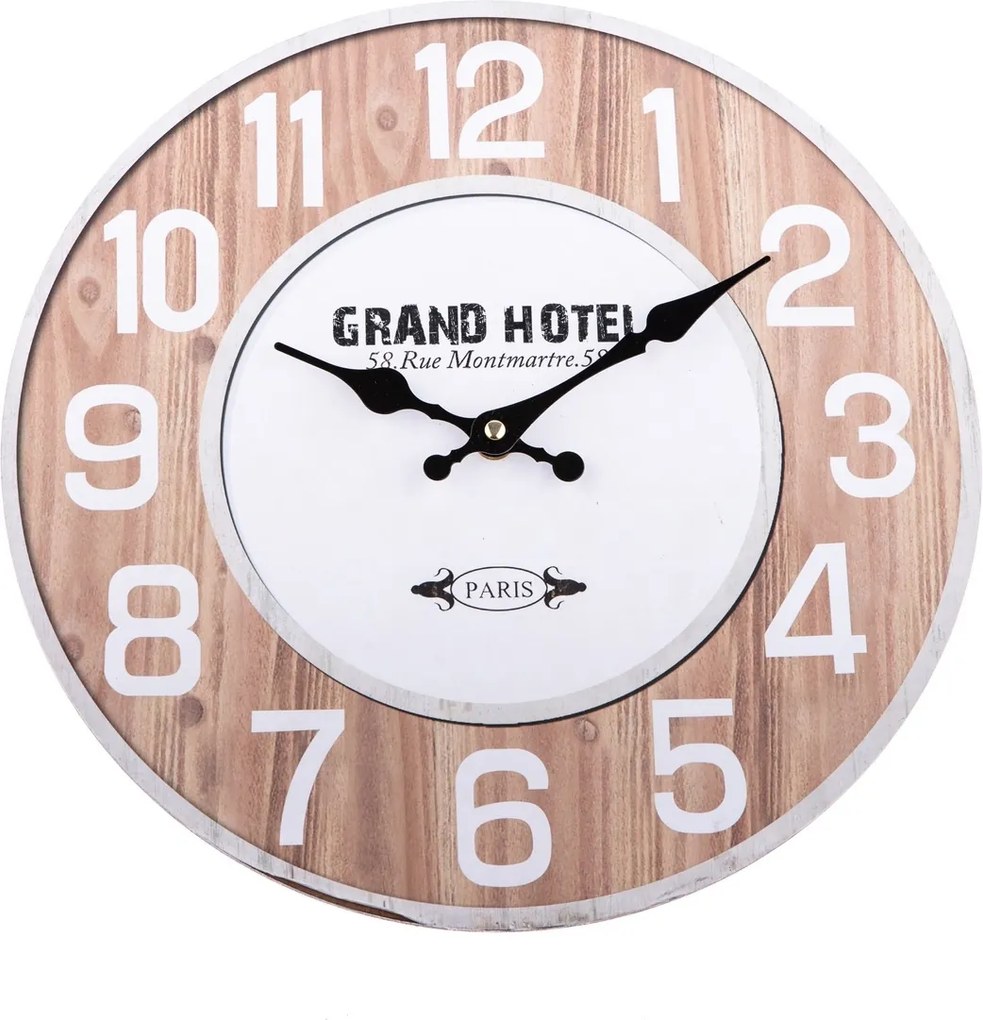 Nástěnné hodiny Grand Hotel natur, 34 cm