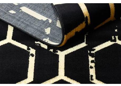 Dywany Luszczow Kusový koberec GLOSS 407C 86 černý / zlato Rozměr koberce: 200 x 290 cm