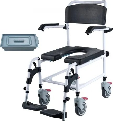 Invalidní vozík do sprchy se 4 uzamykatelnými kolečky