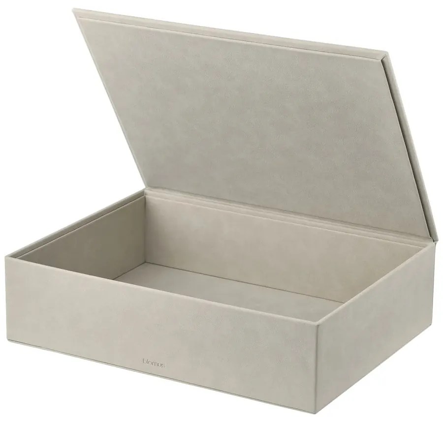 Béžové úložné boxy v sadě 2 ks s víkem z umělé kůže 40x30x11 cm Sahla – Blomus