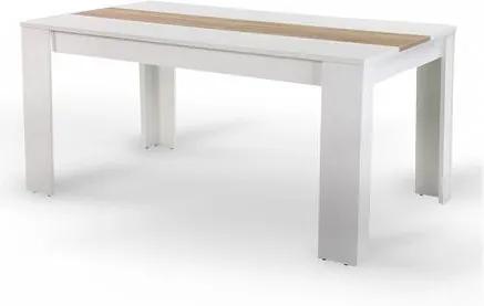 Jídelní stůl, bílá/dub sonoma, 140x80 cm, RADIM