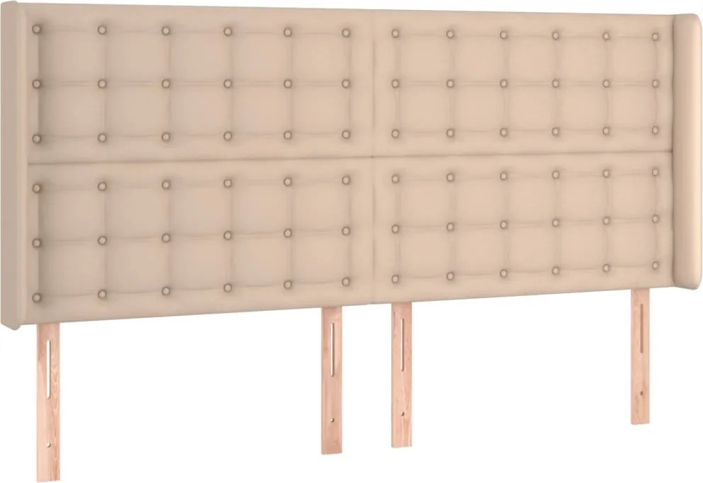 Box spring postel matrace a LED cappuccino 180x200cm umělá kůže 3139402