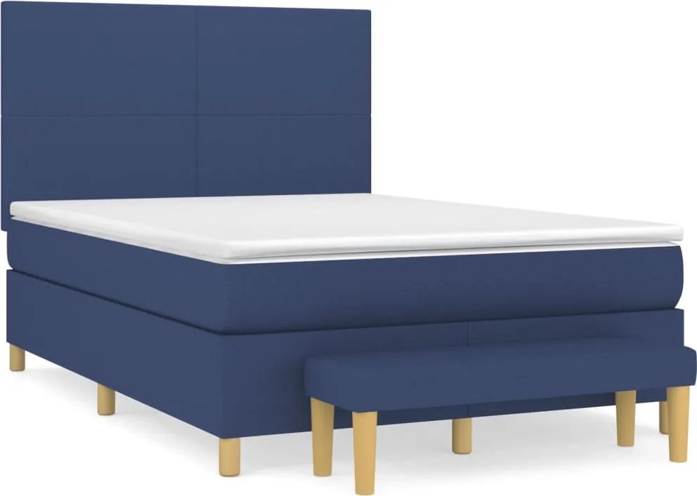 Box spring postel s matrací modrá 140x190 cm textil 3136995