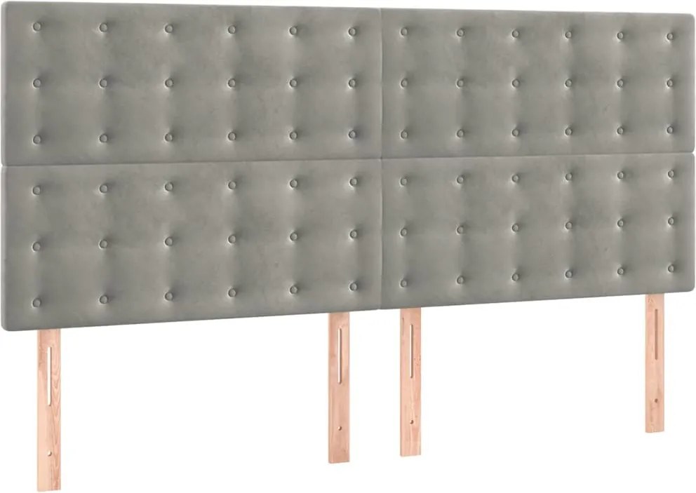 Čelo postele světle šedé 160x5x118/128 cm sametové 3116820