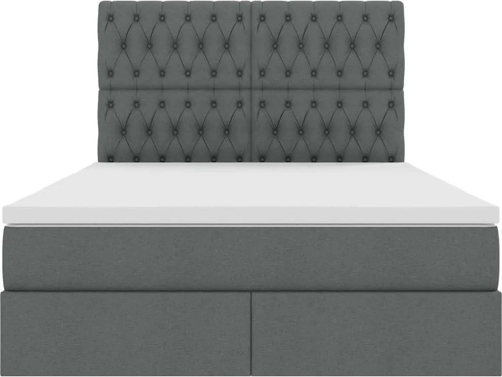 Postel s úložným prostorem a matrací Tmavě šedá 140 x 190 cm 3371842