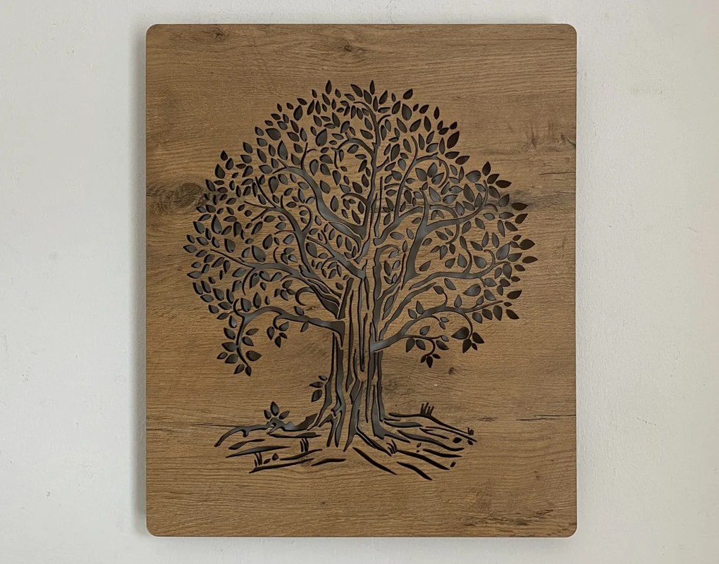 Li-Go "Lípa" světelný obraz s baterií 42x50 cm provedení povrchu: dub