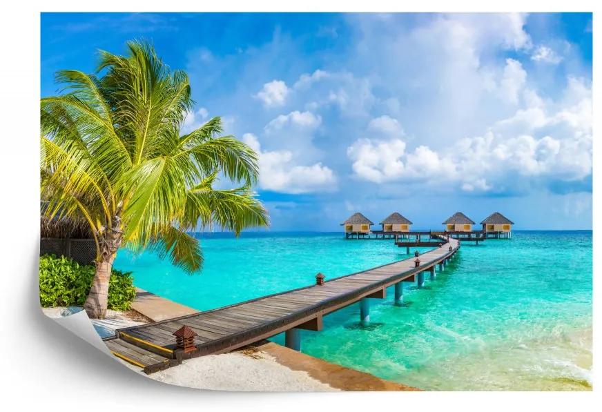 Fototapeta Tropické Prázdninové Domy Na Maledivách Omyvatelný vlies 208x146