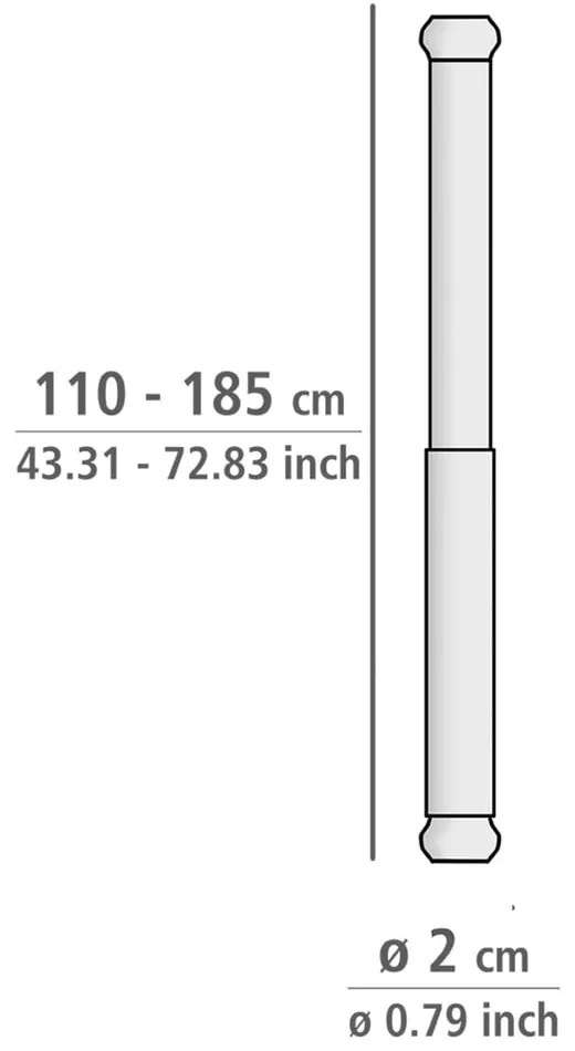Tyč na sprchový závěs ve stříbrné barvě 110 - 185 cm – Wenko