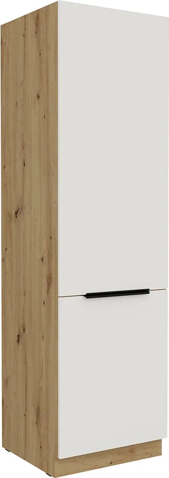 ARIA az | vysoká skříňka 60 DK-210 2F potravinová s policemi | 60 cm | ANTI FINGERPRINT povrch | artisan/bílá