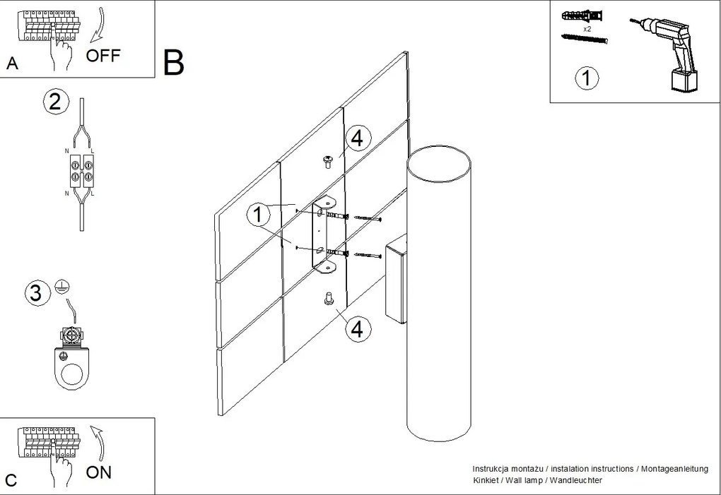 Nástěnné svítidlo Lino, 1x dřevěné stínítko