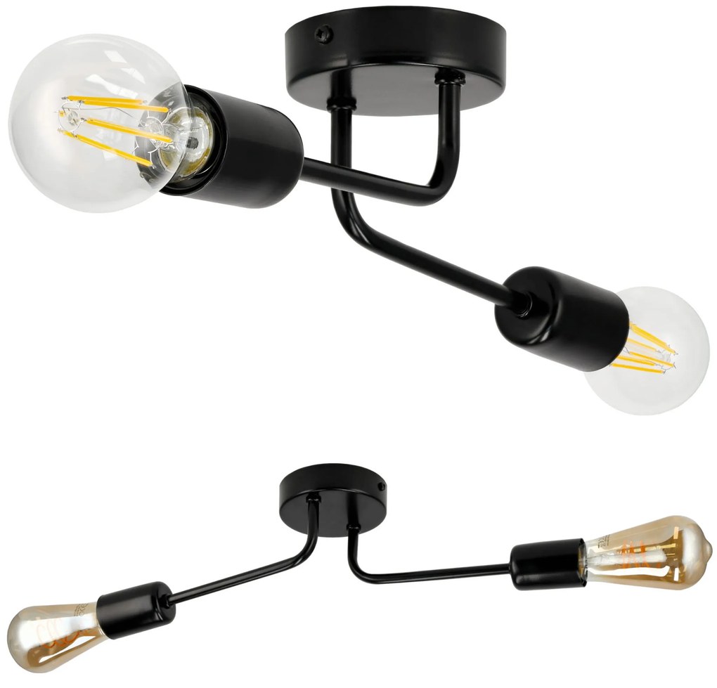 BERGE LED stropní lampa 2xE27 LOFT