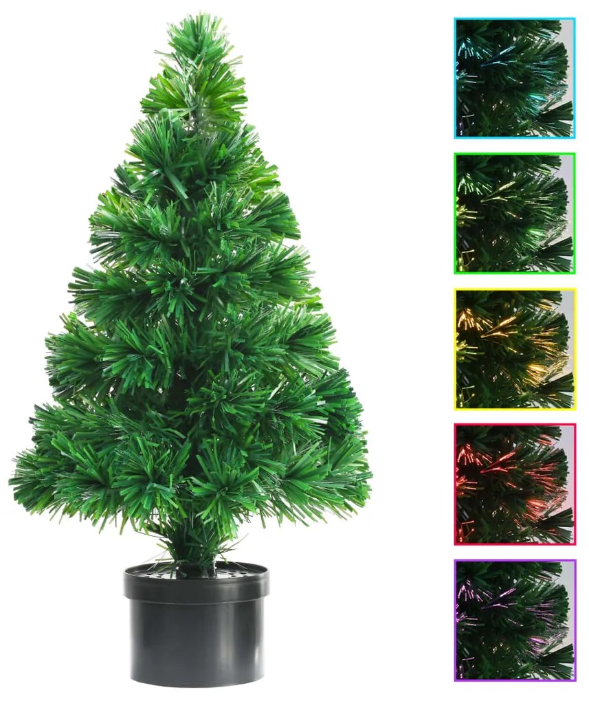 Umělý vánoční stromek s optickým vláknem - 64 cm | zelený