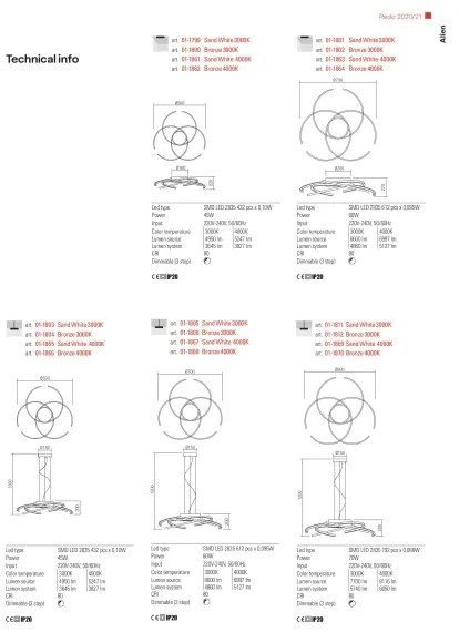 Redo 01-1801 - LED Stmívatelné stropní svítidlo ALIEN LED/60W/230V 3000K bílá