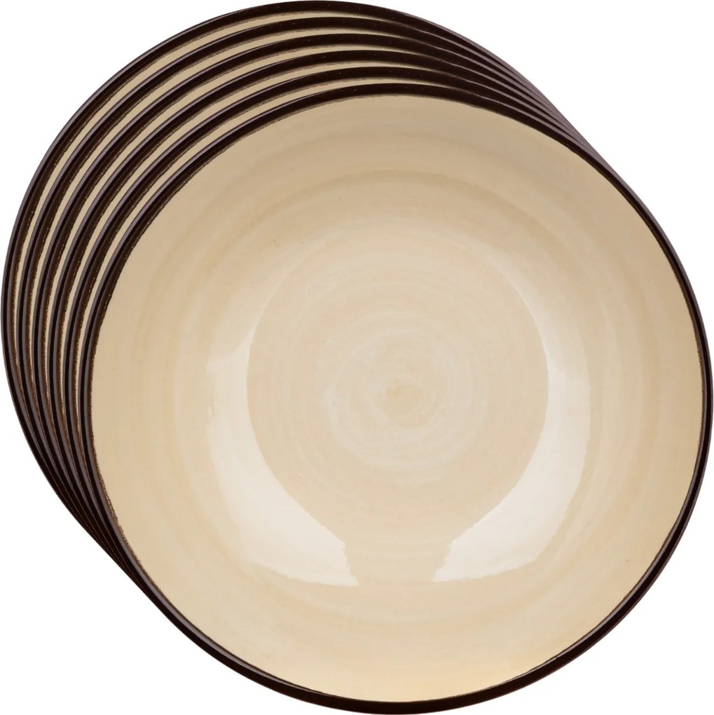 Banquet Sada 6 hlubokých talířů Palas 18 cm, krémová