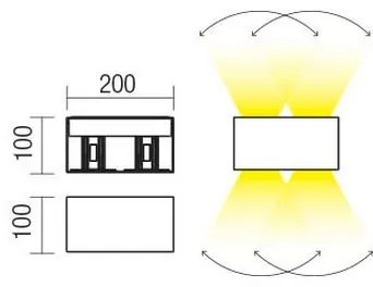 Redo 90303-LED Venkovní nástěnné svítidlo VARY 4xLED/5W/230V 4000K IP54 antracit