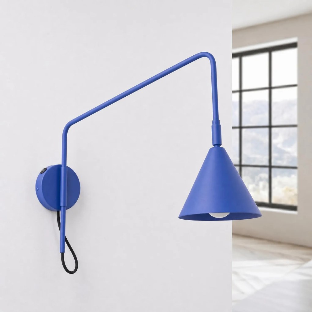 Sollux Lighting Nástěnné svítidlo NOX 1 ultramarín s vypínačem