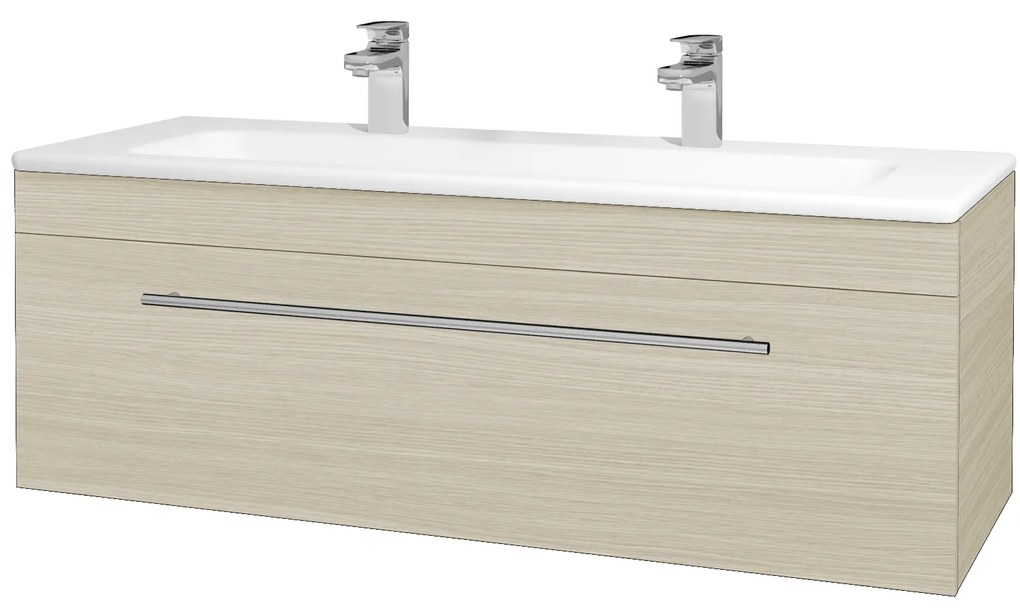 Dřevojas Koupelnová skříň ASTON SZZ 120 Varianta: N01 Bílá lesk / Úchytka T02 / D16 Beton tmavý