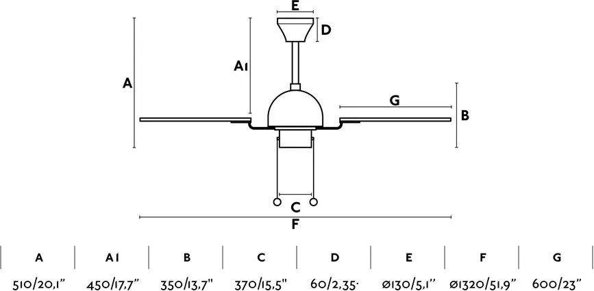 FARO CUBA 33352 52“ hnědá/wenge Reverzní stropní ventilátor