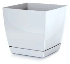 PROSPERPLAST Květináč - COUBI SQUARE P Průměr: 24 cm, Barva: grafit