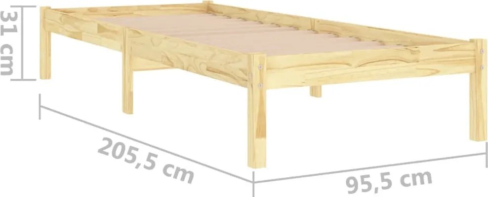vidaXL Rám postele masivní borovice 90 x 200 cm [810002] Barva: Přírodní
