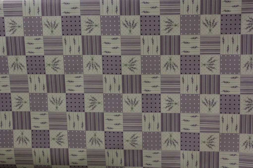 Ubrus PVC tečkovaný LAVENDER (š. 140 cm) - fialový