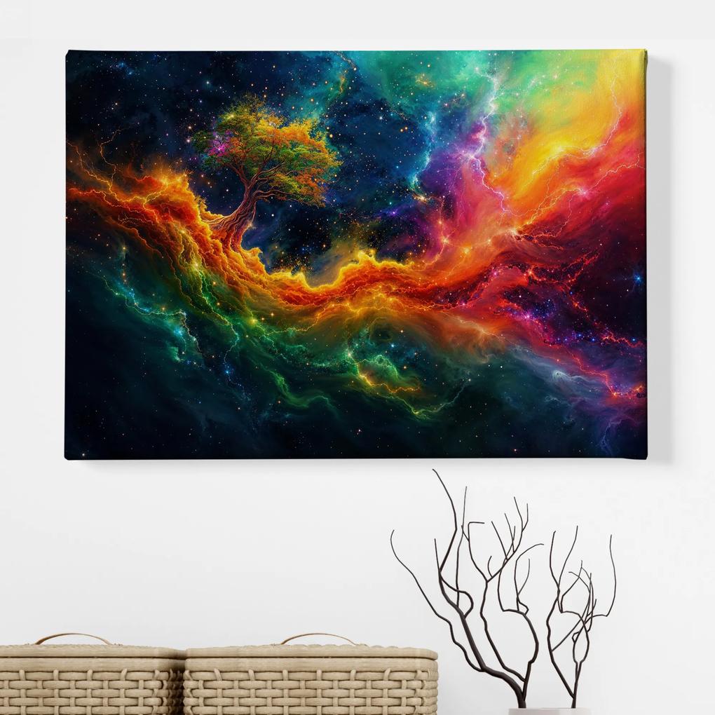 Obraz na plátně - Strom života Kosmické vlnění Breer FeelHappy.cz Velikost obrazu: 150 x 100 cm