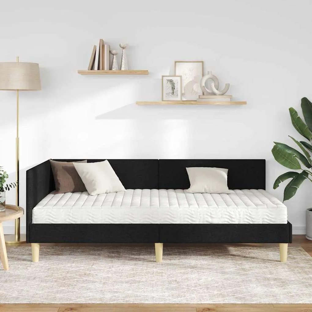 Rohový rám postele s matrací Jiný s čelo 2 ks Zelená textil 3393727