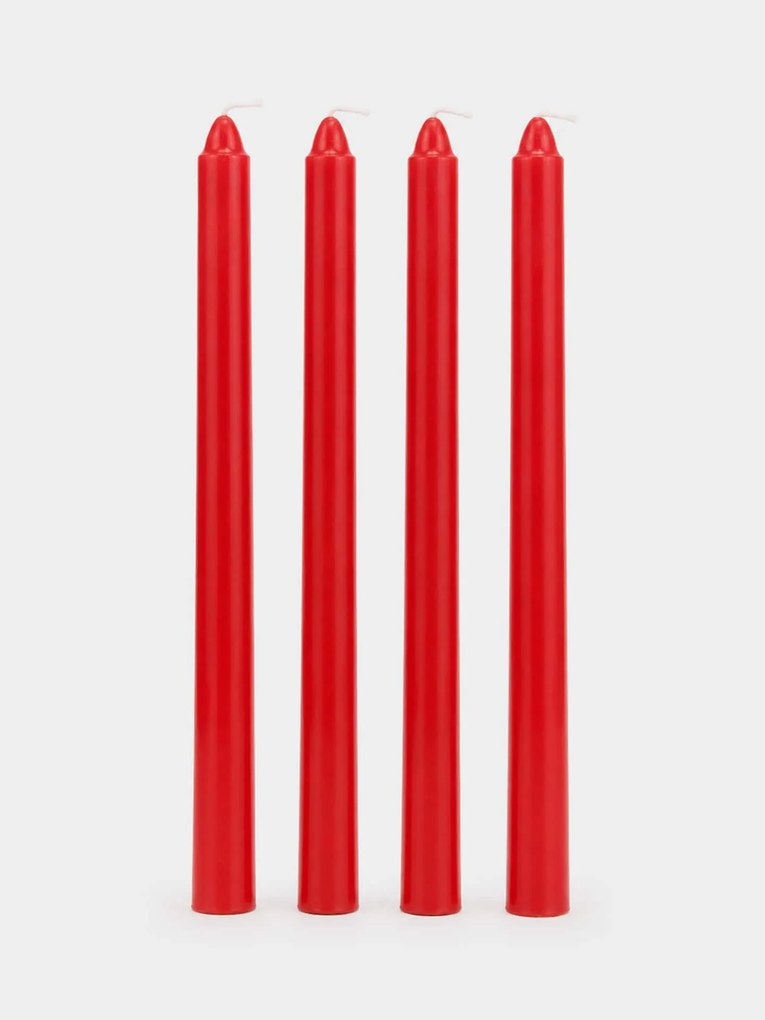 Sinsay - Sada klasických stolních svíček 4 pack - burgundy