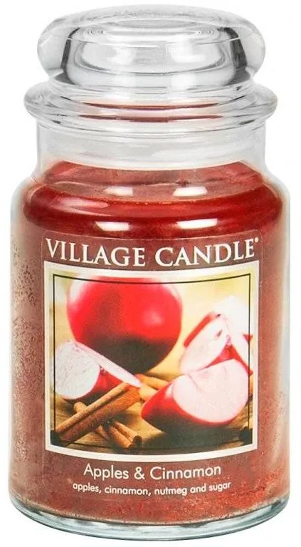 Village Candle – vonná svíčka Apples & Cinnamon (Jablko a skořice), 602 g