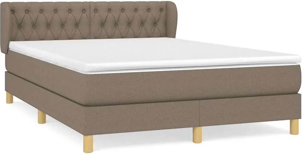 Box spring postel s matrací taupe 140x190 cm textil 3127041