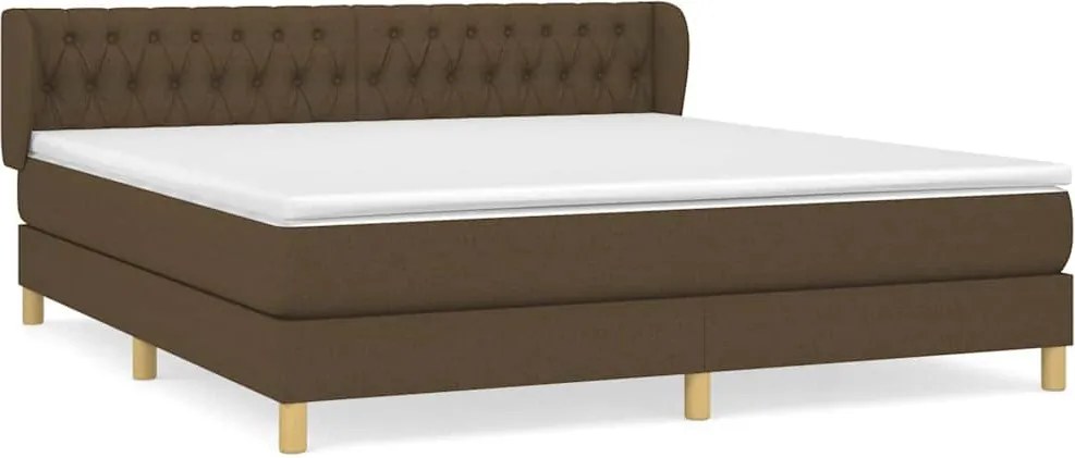 Box spring postel s matrací tmavě hnědá 180x200 cm textil 3127064