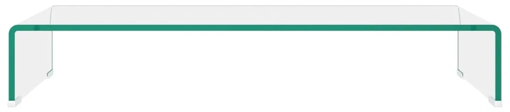 vidaXL Marketos TV stolek / podstavec na monitor čiré sklo 80x30x13 cm