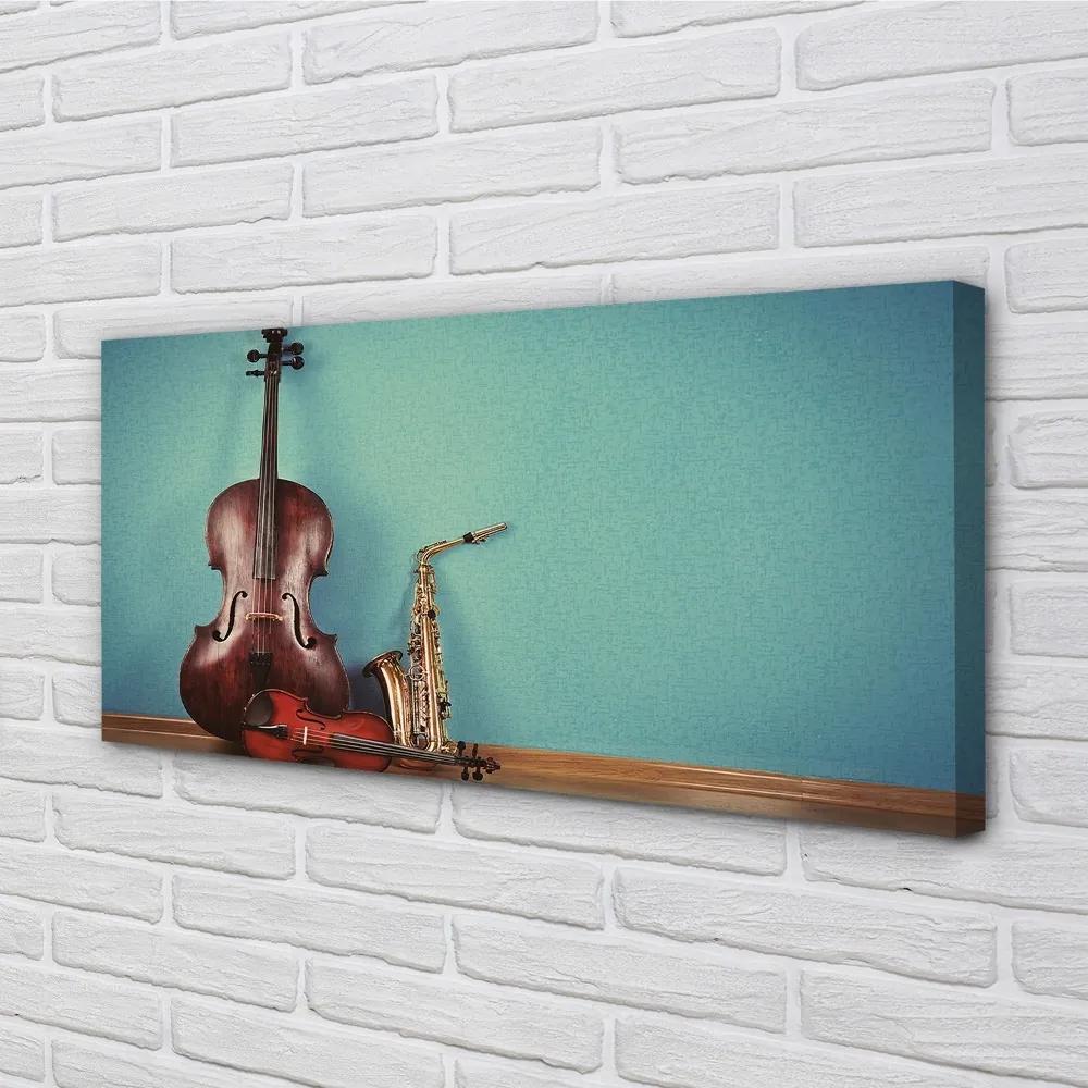 Obrazy na plátně housle trubka 120x60 cm