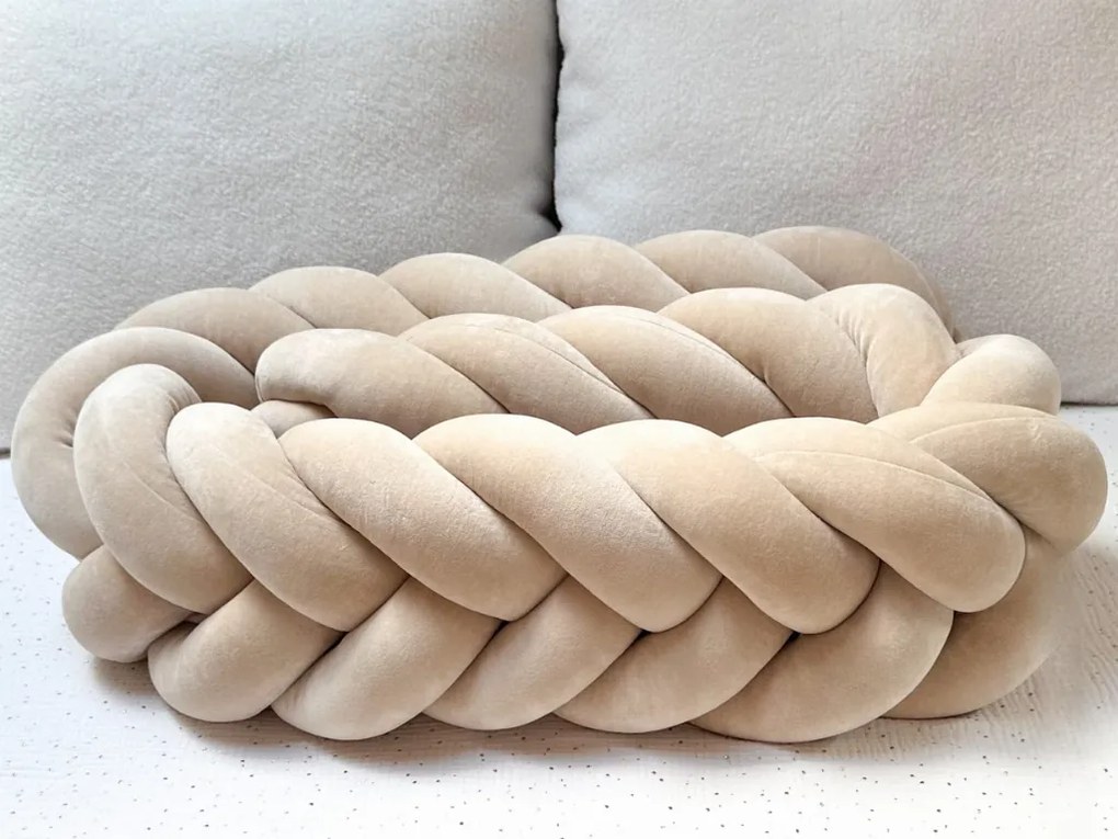 Sametový mantinel pletený do copu z 5 pramenů Zvolte barvu: Světle růžová, Zvolte délku: 420 cm