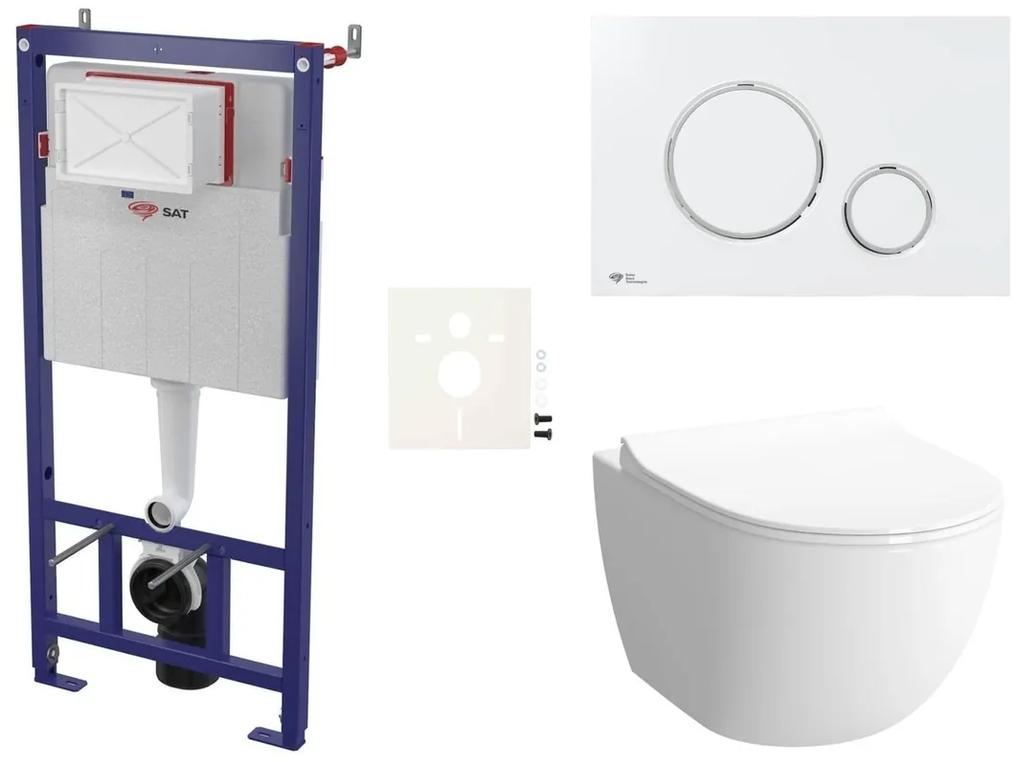 Cenově zvýhodněný závěsný WC set SAT do lehkých stěn / předstěnová montáž+ WC VitrA Sento SIKOSSSEN70K