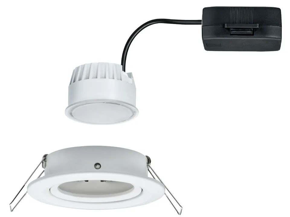 Paulmann 93448 LED Coin Nova round, kulatá bodovka v bílé úpravě, 1x6,5W LED 2700K, prům.8,4cm