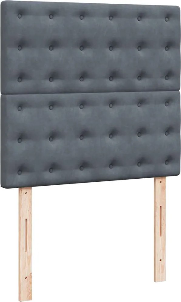 Box spring postel s matrací tmavě šedá 80 x 200 cm samet 3292203