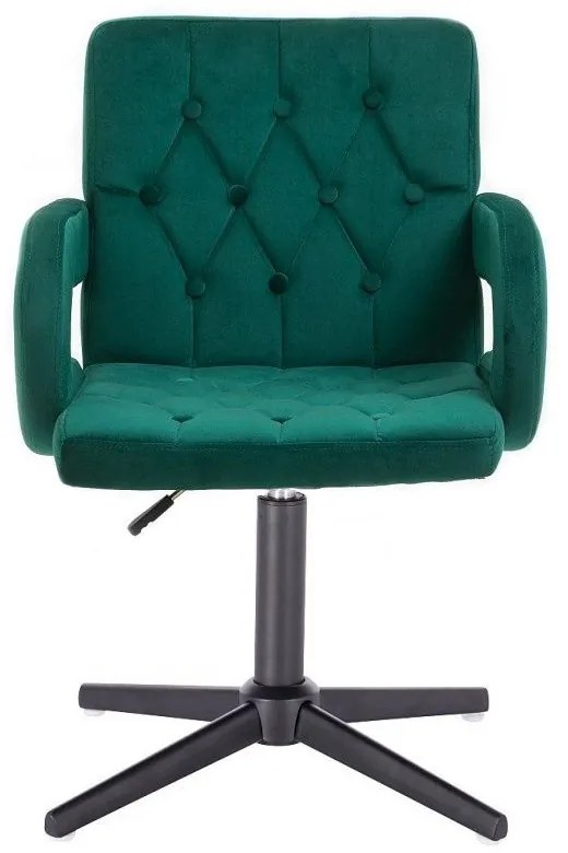LuxuryForm DESIGN Otočná židle BOSTON VELUR na černém kříži - zelená
