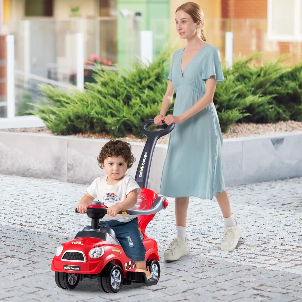 Costway 3 v 1 Push Car s odnímatelnou rukojetí a ochranným krytem