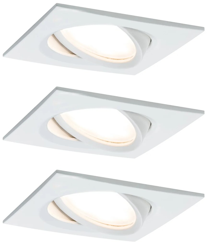 Paulmann 93678 LED Nova Plus Coin, bílá zápustná bodovka 3x6.8W 2700K stmívatelná 8,4x8.4 cm