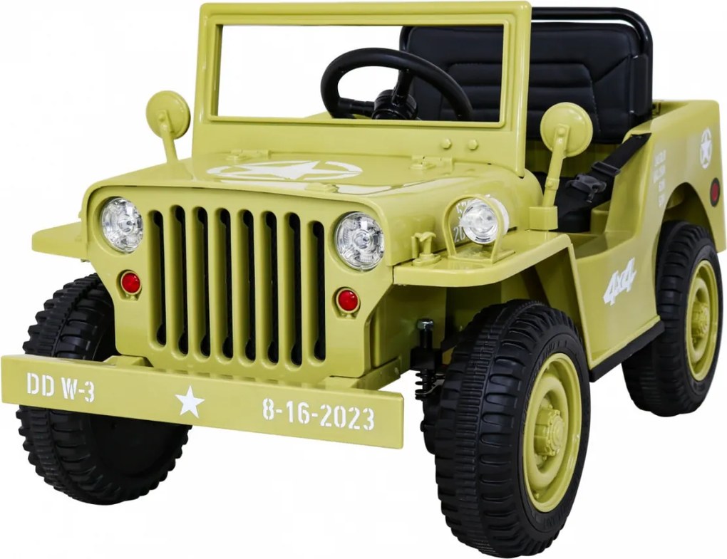 Ramiz Retro vojenské auto pro děti béžové + pohon 4x4