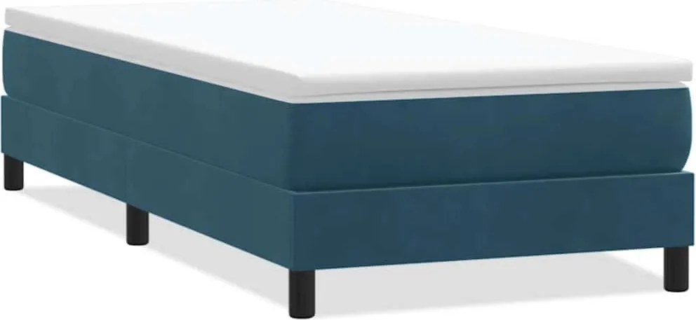 Postel Box Spring bez matrace tmavě modrá 100x210 cm samet 3315817