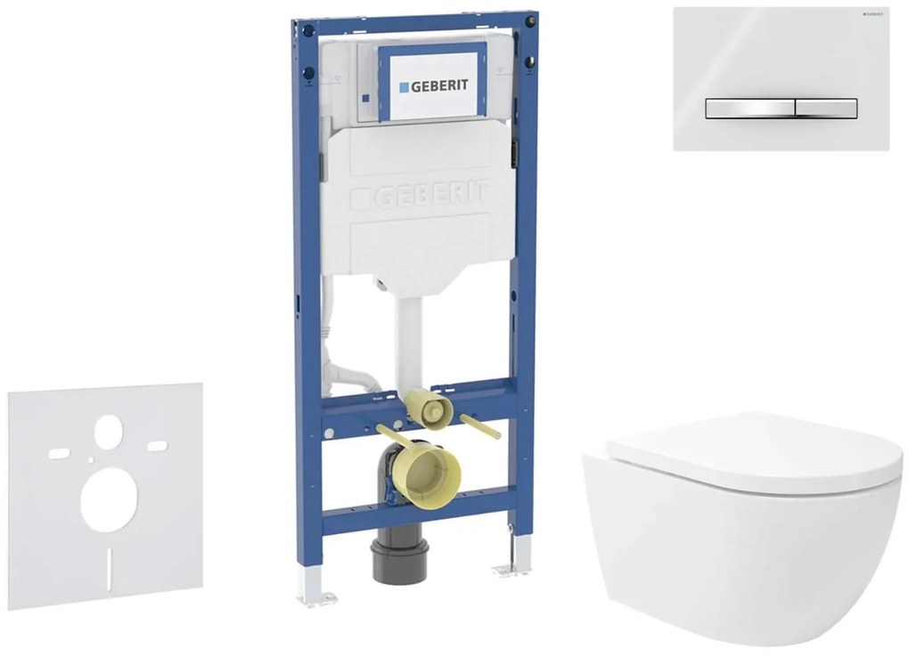 Geberit Duofix - Set předstěnové instalace, klozetu Oudee Vortex a sedátka softclose, tlačítko Sigma50, chrom/alpská bílá SANI11CA3177B